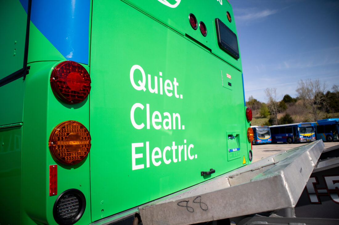 Earth Day delivery: First of five electric buses joining city’s fleet ...